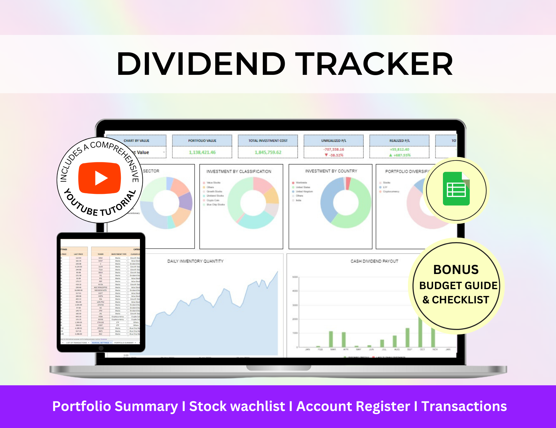 How To Create A Dividend Tracker In Excel Plrduckcom