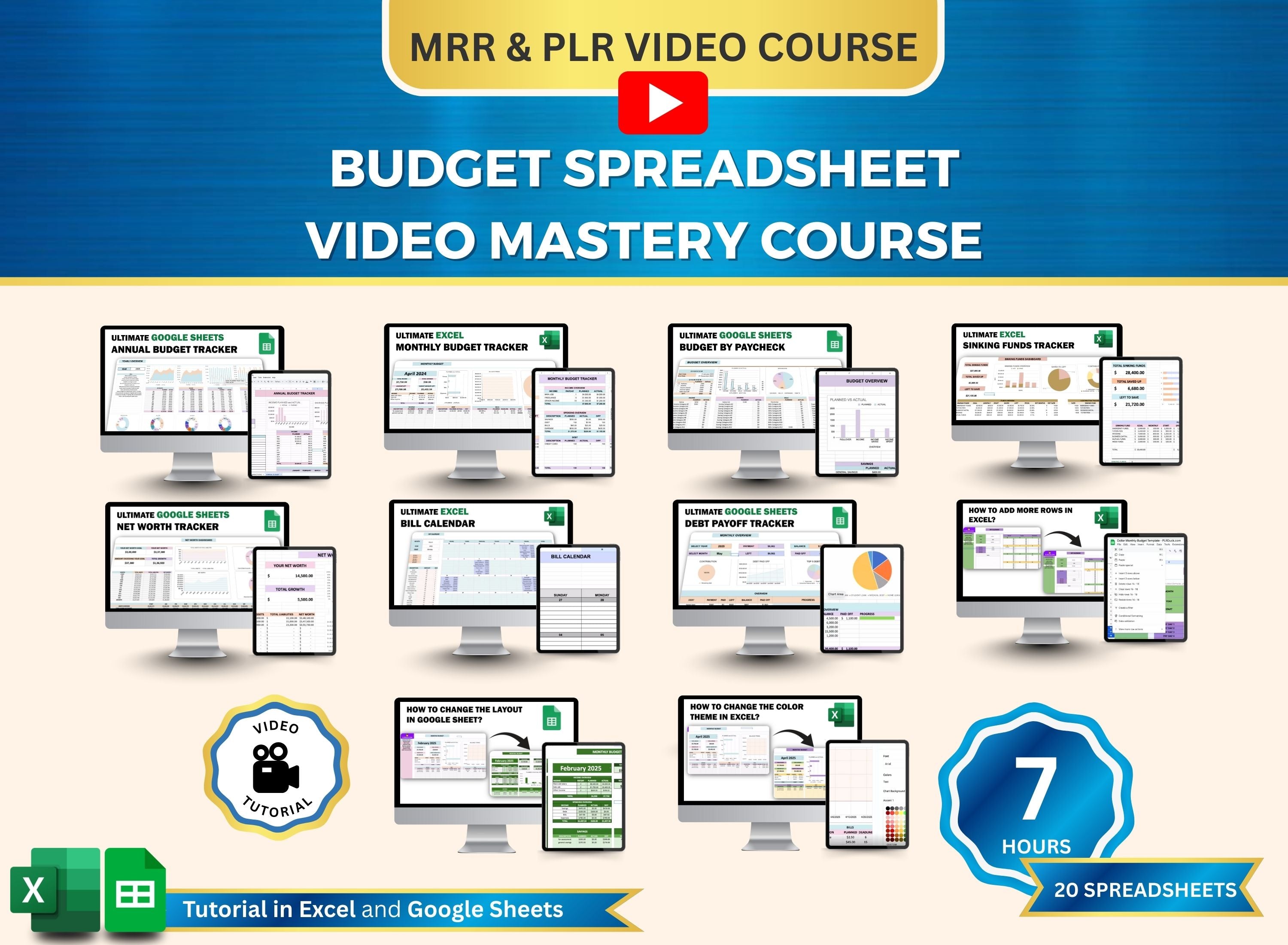 PLR Budget Spreadsheet Mastery Course - PLR Video Course – PLRDUCK.COM