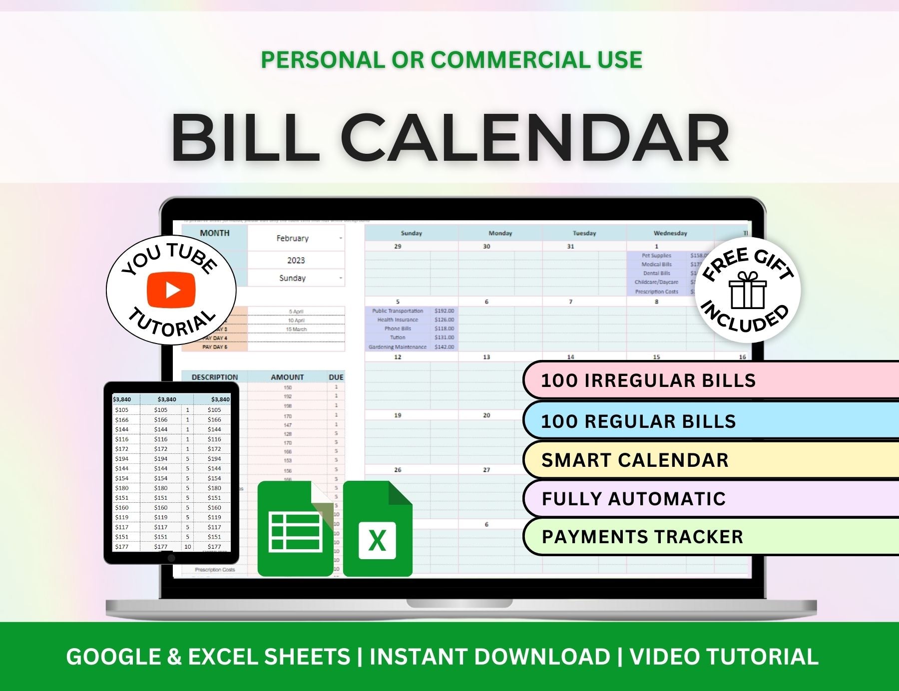 How to Create a Bill Calendar in Google Sheets – PLRDUCK.COM