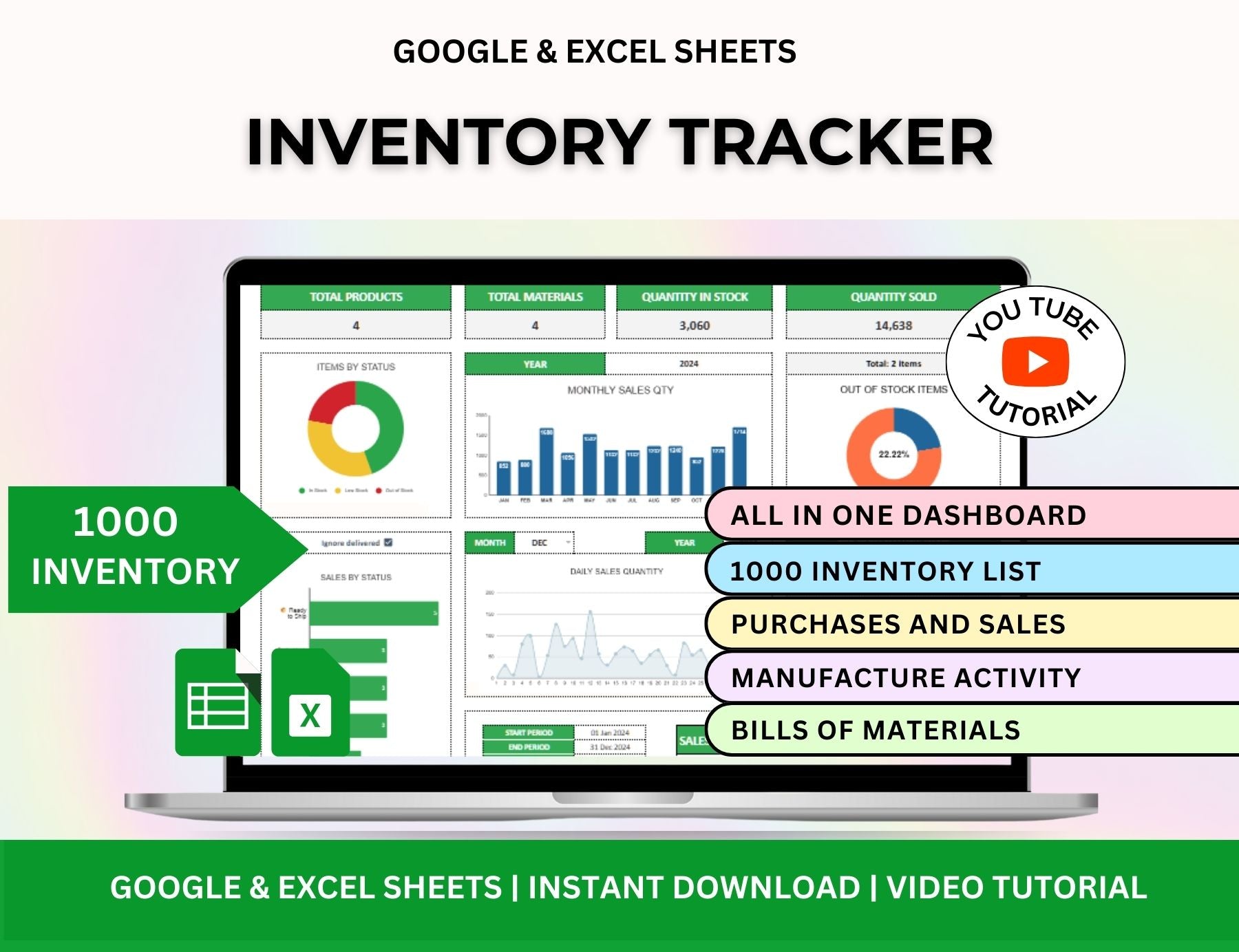 Inventory Management Excel Template Spreadsheet – PLRDUCK.COM