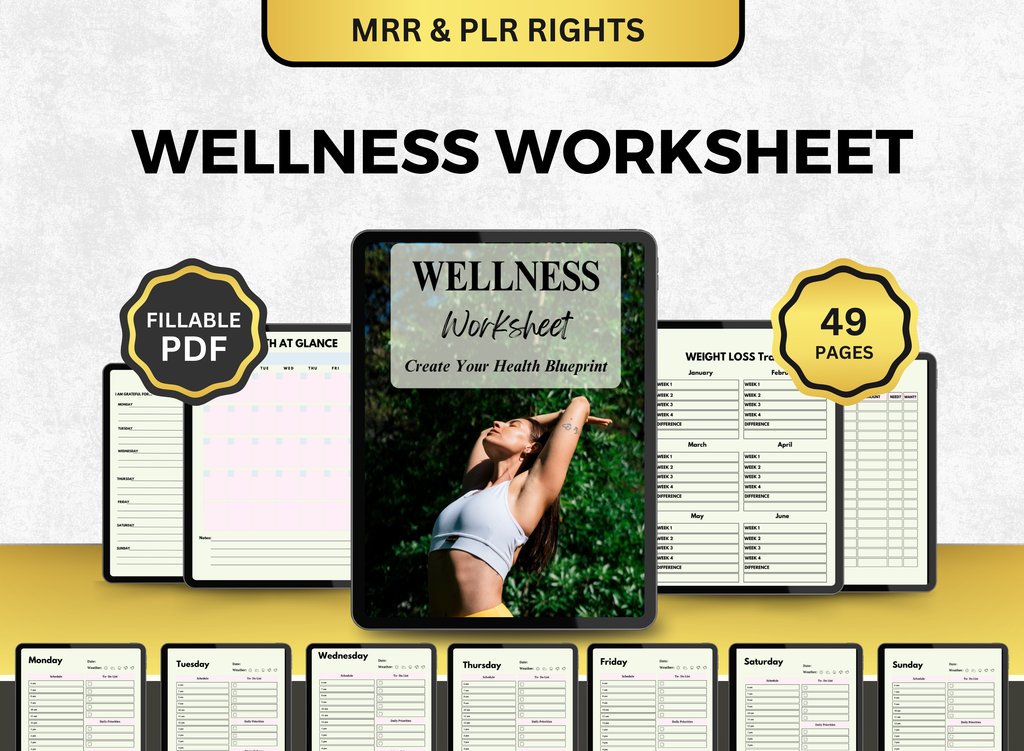 Self-Care Worksheet | Fillable PDF | Printable Planner – PLRDUCK.COM