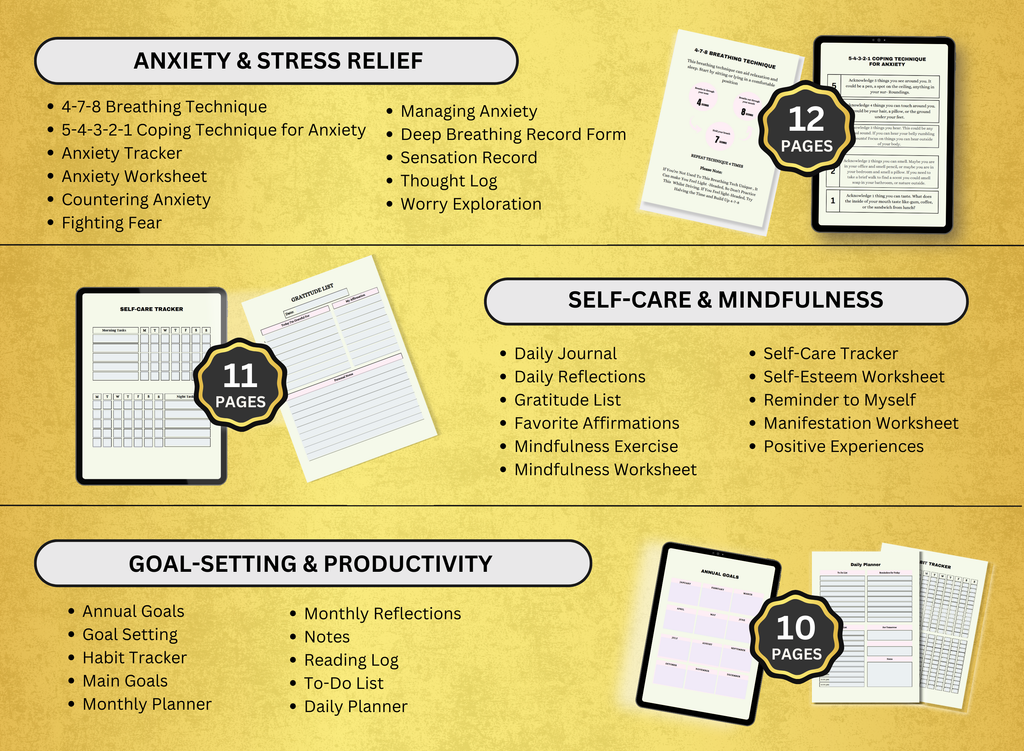 Wellness Worksheet | Fillable PDF | Printable Planner – PLRDUCK.COM