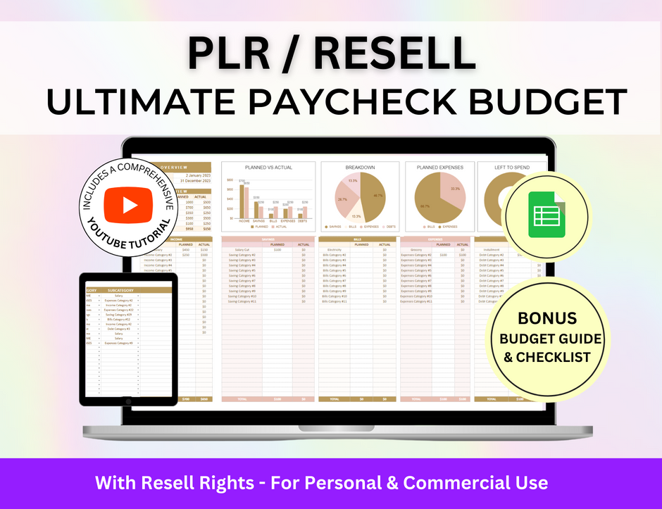 Spreadsheets - Personal or Commercial Use - MRR & PLR – PLRDUCK.COM